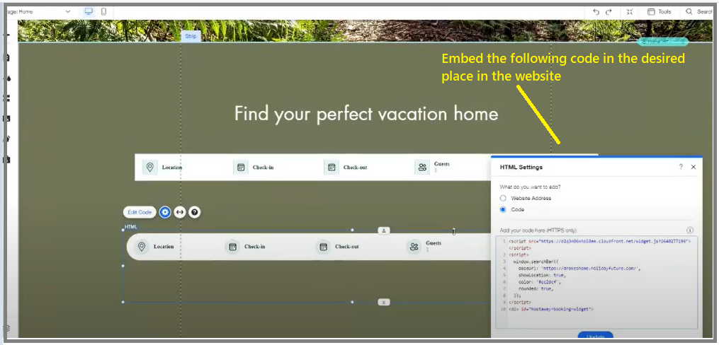 Booking Engine: Embeddable Search Bar and Calendar widgets – Hostaway