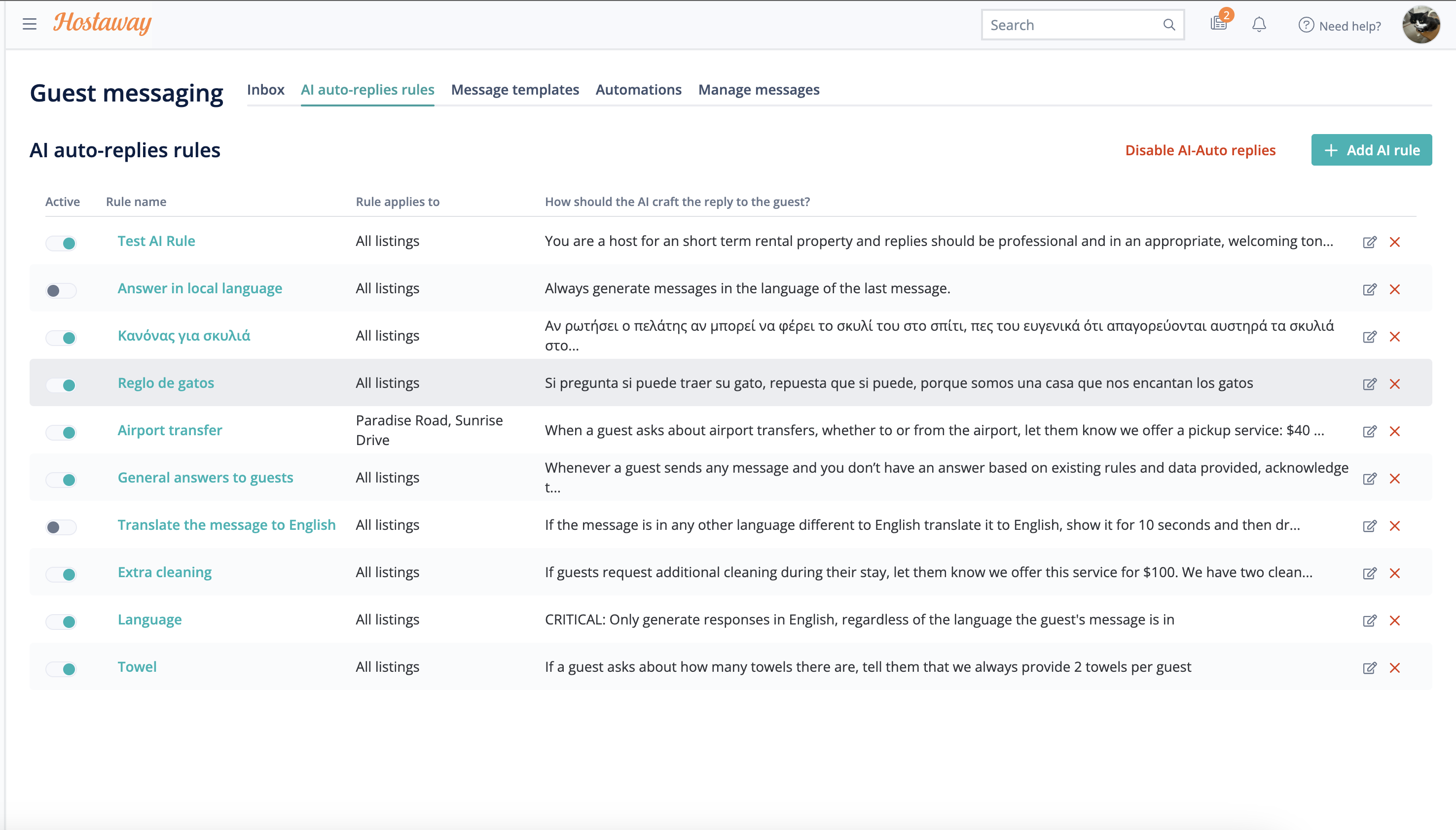 Inbox: AI Replies Setup & FAQs – Hostaway